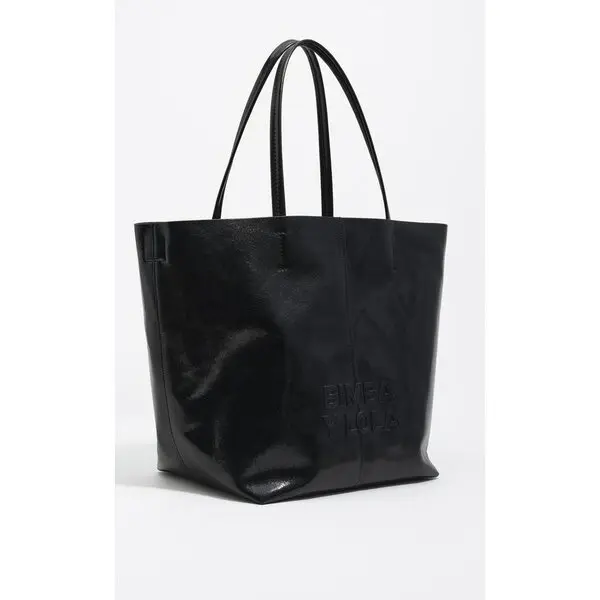 Bimba Y Lola Large Leather Shopper Bag - Black