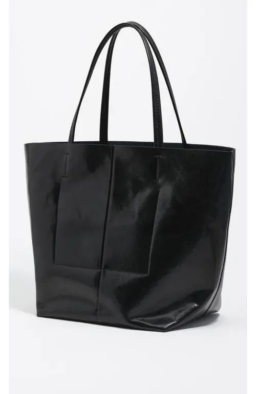 Bimba Y Lola Large Leather Shopper Bag - Black