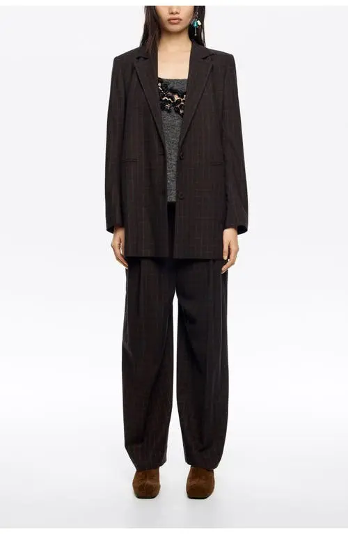 Bimba Y Lola Checked Tailored Jacket