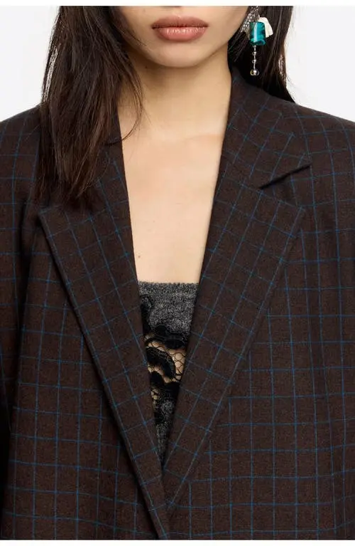 Bimba Y Lola Checked Tailored Jacket