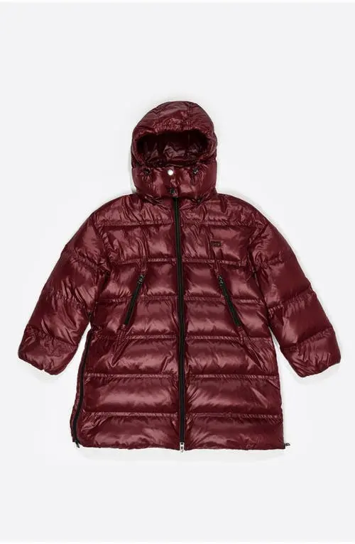 Bimba Y Lola A-line Down Jacket With Detachable Hood - Burgundy