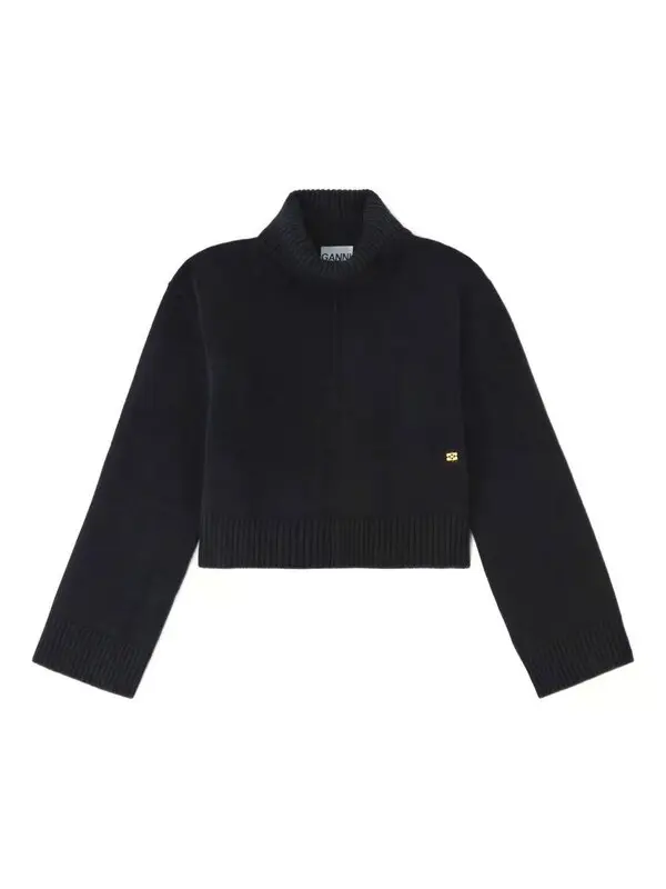 GANNI Roll-neck Sweater - Black