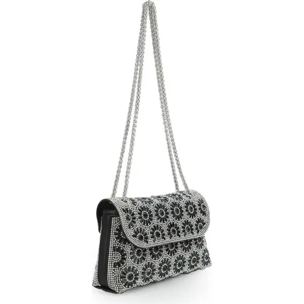 LAUREN LORRAINE Studded Fold-over Bag With Sunflower Embellishments - Black