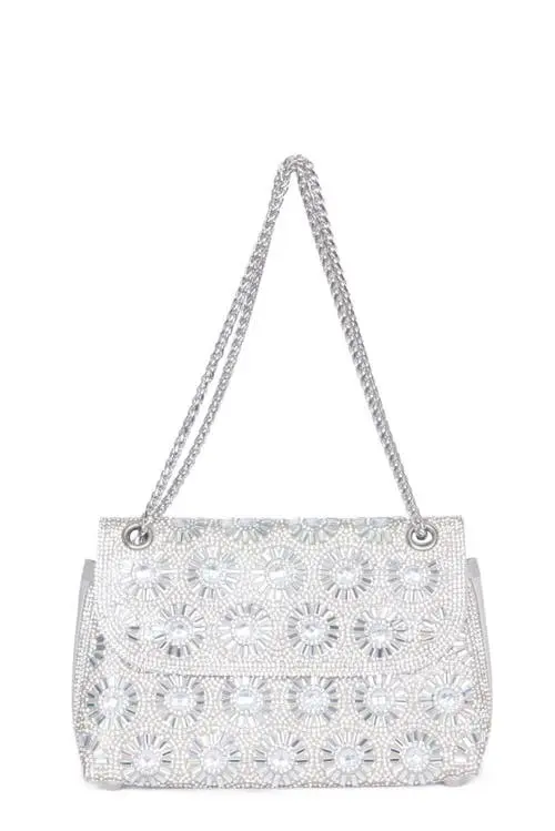 LAUREN LORRAINE Studded Fold-over Bag With Sunflower Embellishments