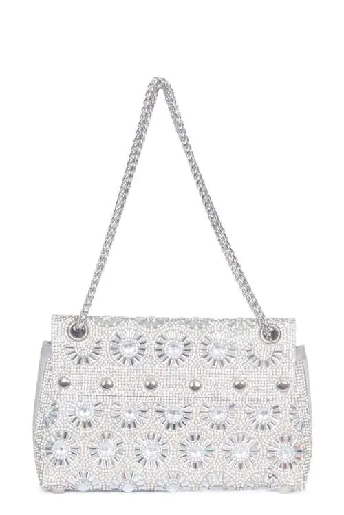 LAUREN LORRAINE Studded Fold-over Bag With Sunflower Embellishments
