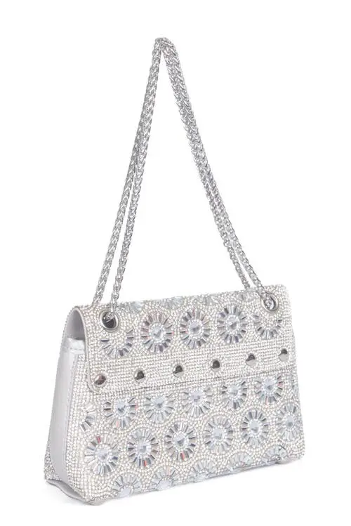 LAUREN LORRAINE Studded Fold-over Bag With Sunflower Embellishments
