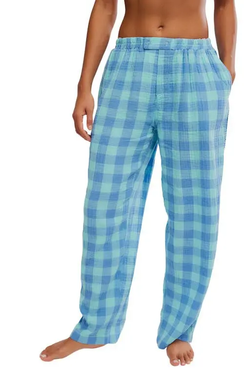 Free People Be Mine Heart Pajama Pants - Blissful Blue Combo