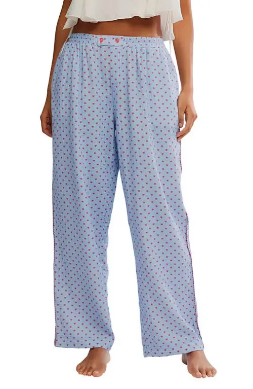 Free People Be Mine Heart Pajama Pants - Blue
