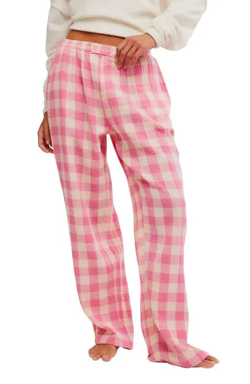 Free People Be Mine Heart Pajama Pants - Hot Pink Combo