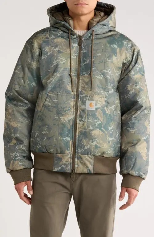 Carhartt Work In Progress Water Repellent Active Cold Padded Nylon Jacket - Camo Combi