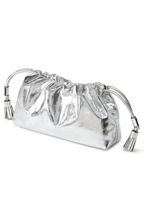 Veronica Beard Small Metallic Stash Bag - Silver