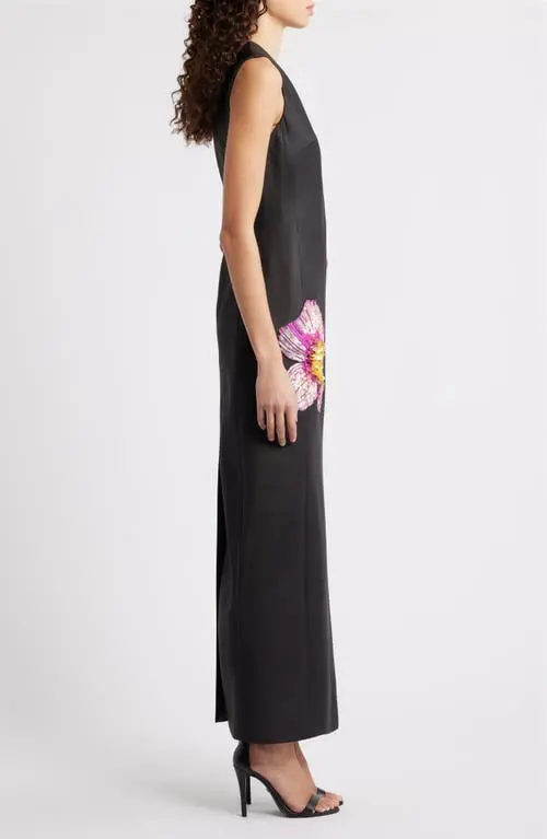 Acler Eastonhill Sequin Bloom Crepe Maxi Dress