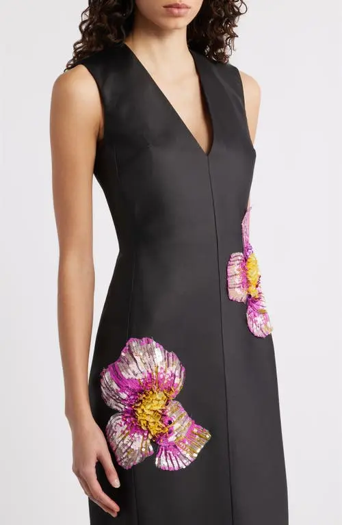 Acler Eastonhill Sequin Bloom Crepe Maxi Dress