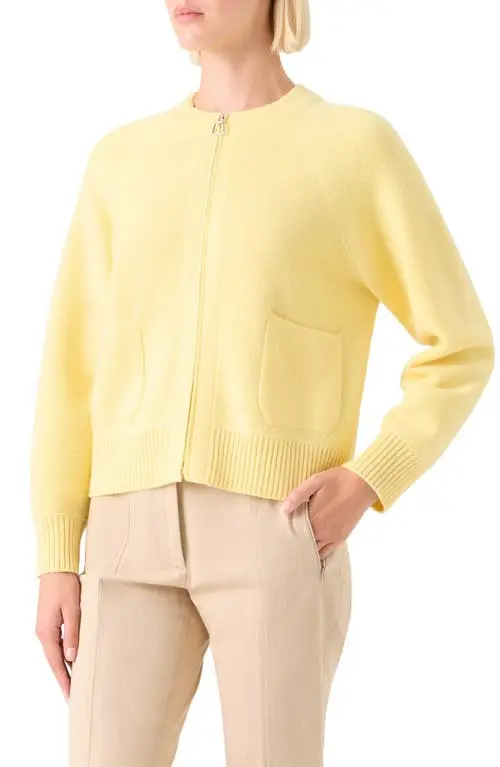 Akris Cashmere Piqué Zip-up Cardigan - Sun
