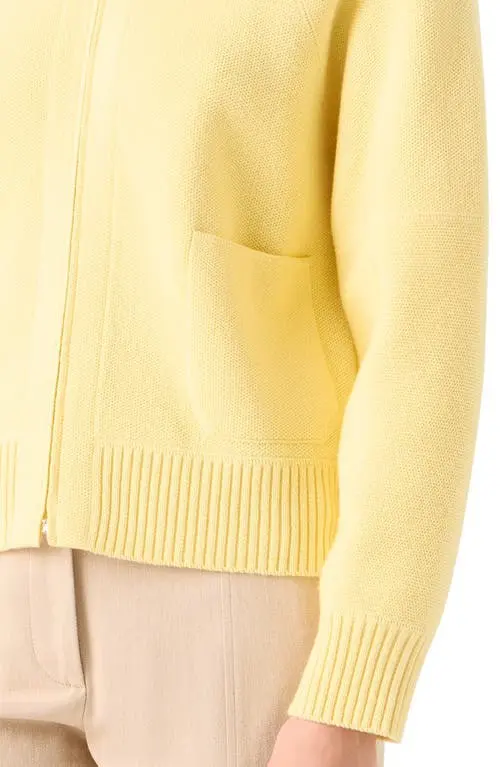 Akris Cashmere Piqué Zip-up Cardigan - Sun