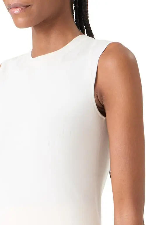 Akris Sleeveless Silk Rib Top - Ecru