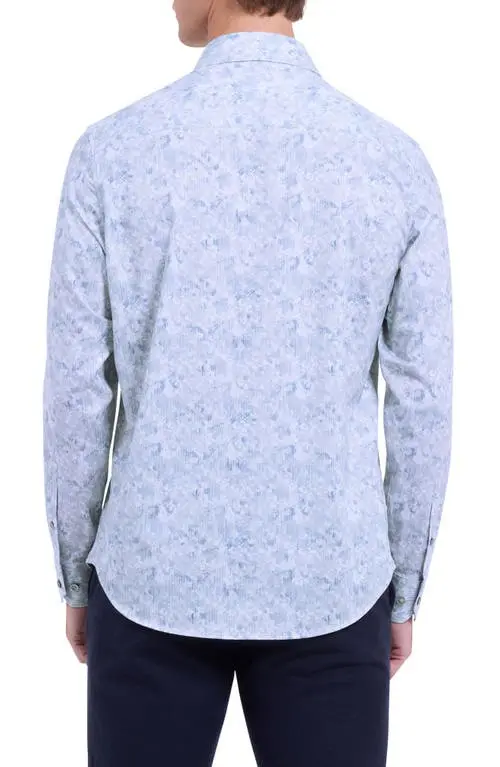 Bugatchi James Ooohcotton® Abstract Print Button-up Shirt - Platinum