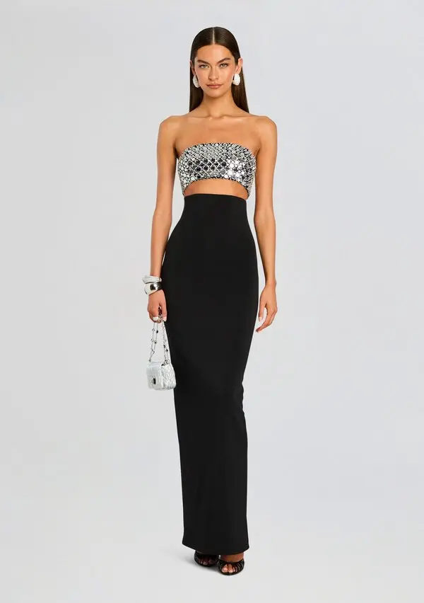 retrofete black sequin dress Retrofête Kelsie Sequin Dress | Black | Size M
