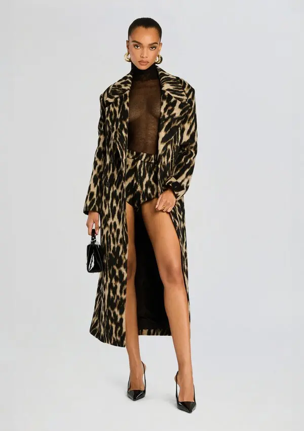 SEROYA Chiara Wool Coat - Bengal Print