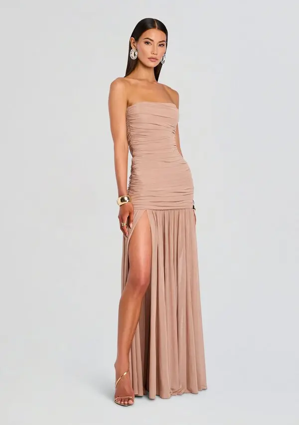 Retrofete Adele Strapless Gown - Latte