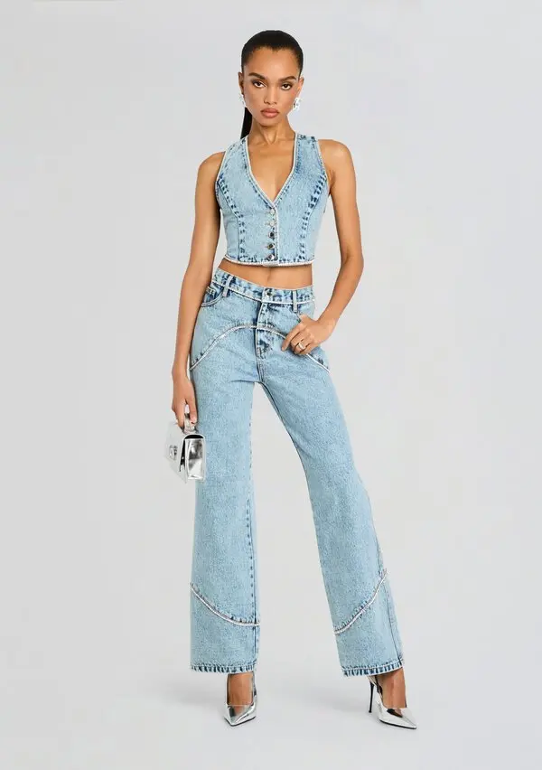 Retrofete Embellished Denim Vest