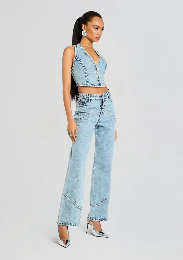 Retrofete Embellished Denim Vest