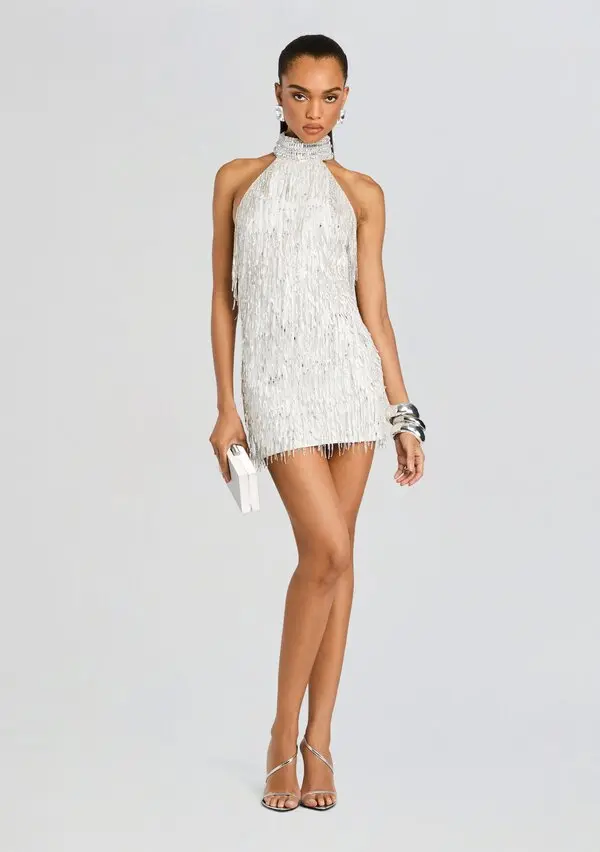 Retrofete Tori Embellished Dress In White | Editorialist