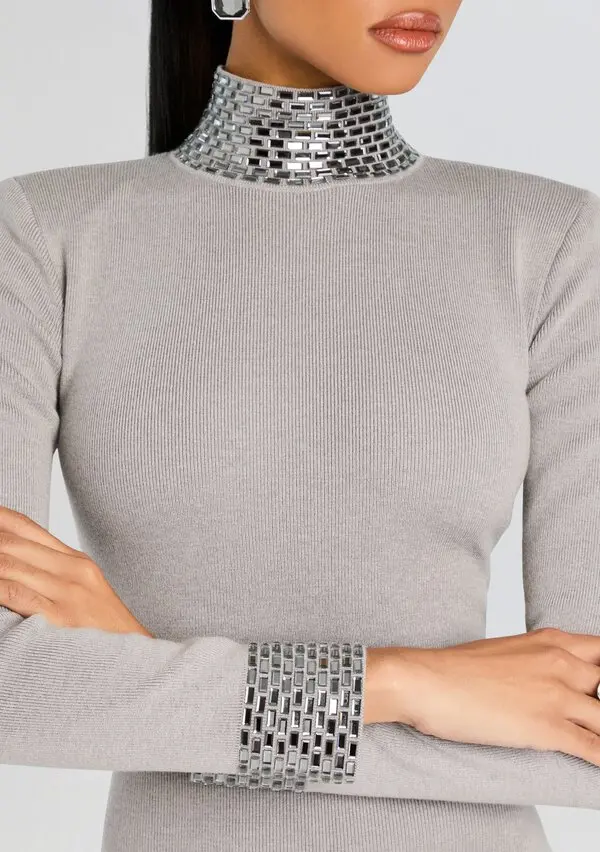 Retrofete Monroe Embellished Knit Dress - Cloud