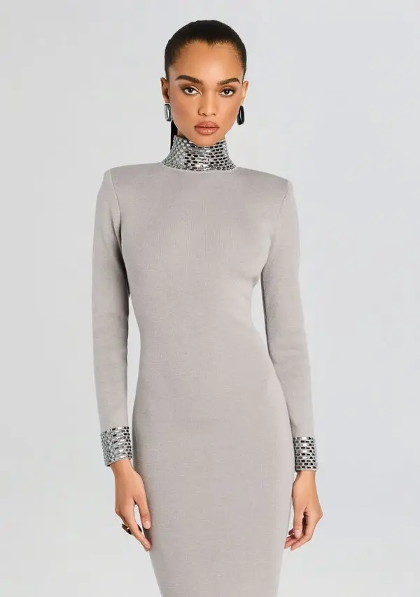 Retrofete Monroe Embellished Knit Dress - Cloud