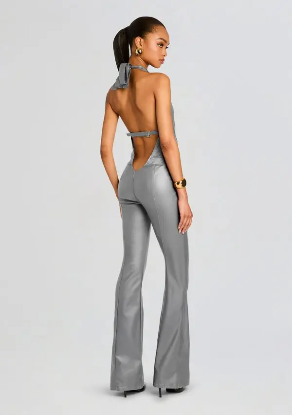 Retrofete Cynthia Coated Denim Jumpsuit - Coated Grey