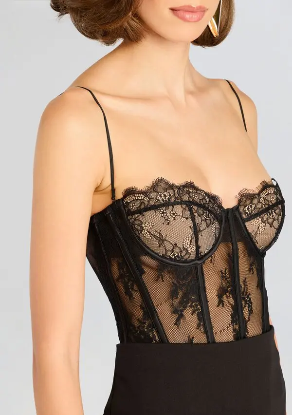 Retrofete Gisela Lace Bodysuit - Black/nude