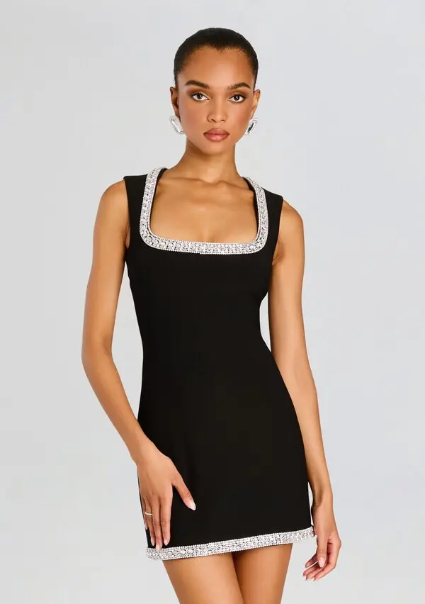 Retrofete Bexley Embellished Mini Dress - Black