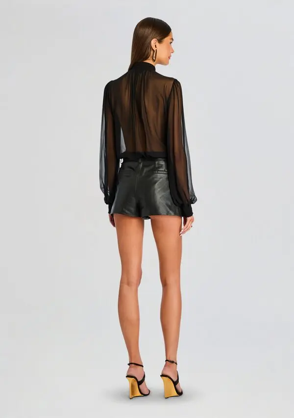 Retrofete Hasli Silk Chiffon Top - Black
