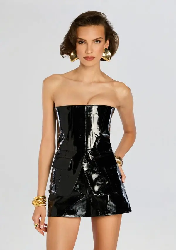 Retrofete Annie Leather Top - Black