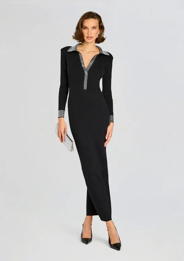 Retrofete Shareen Embellished Knit Maxi Dress