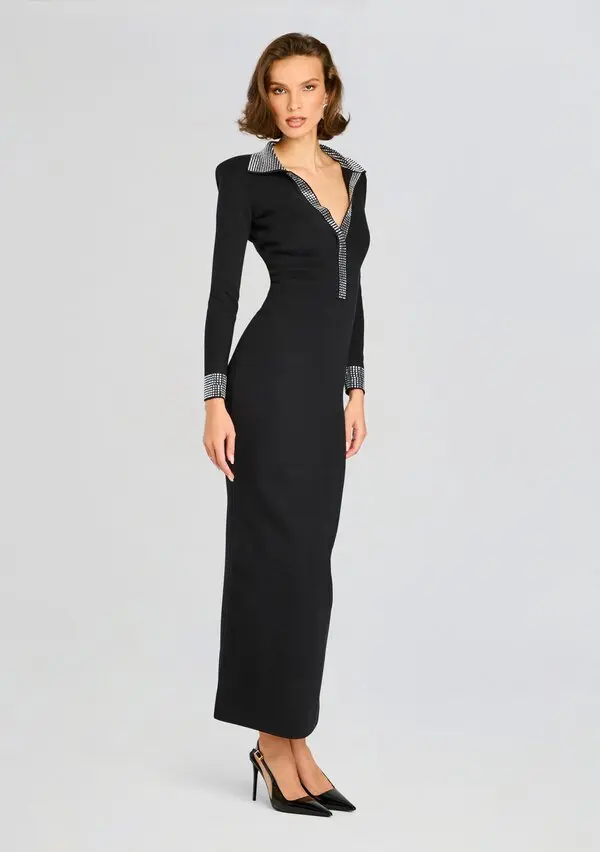 Retrofete Shareen Embellished Knit Maxi Dress