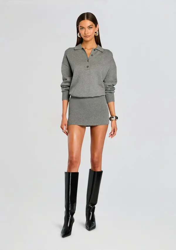 SEROYA Lilly Mini Dress - Medium Grey