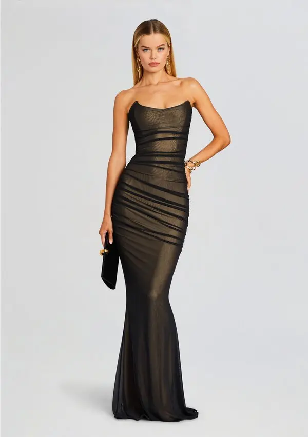 Retrofete Ford Strapless Maxi Gown