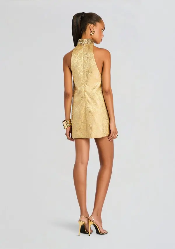 marilyn embellished mini dress in gold Marilyn Mini Dress | Champagne | Womens main image 0
