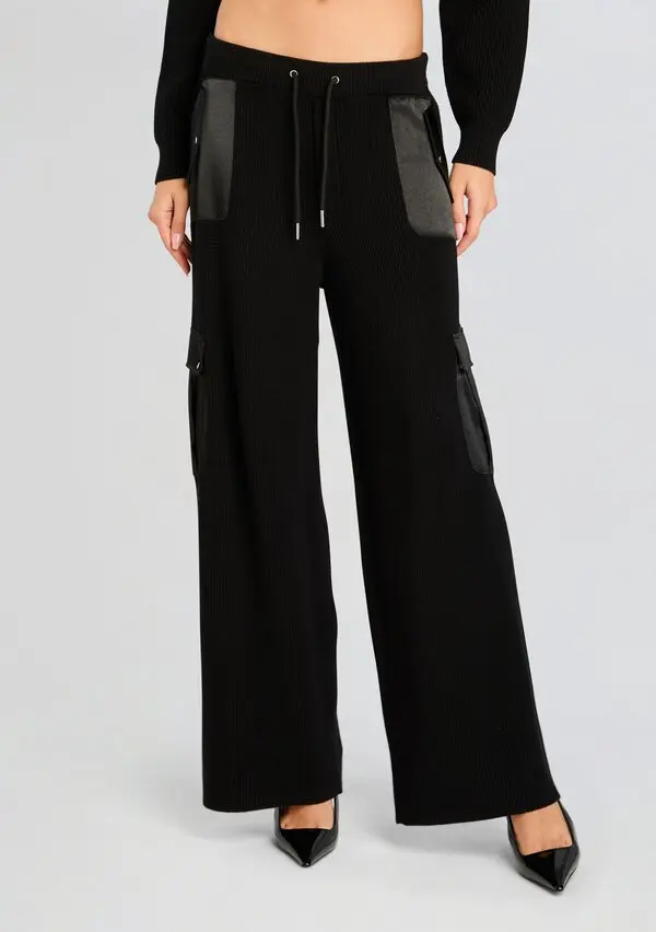 SEROYA Knit Cargo Pant - Black