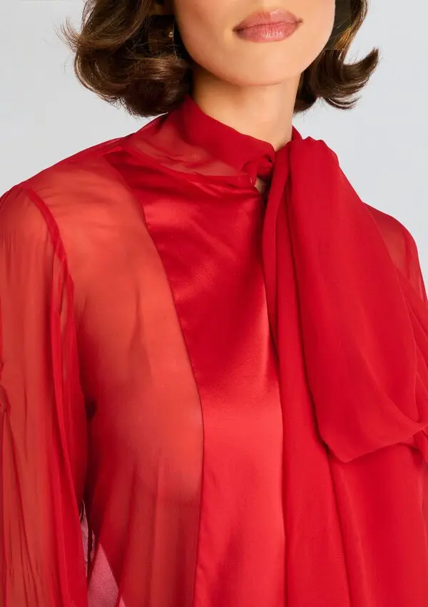 Retrofete Suri Silk Blouse - Red