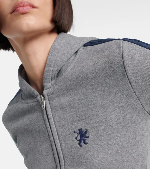 Balenciaga Embroidered Cotton Zip-up Hoodie