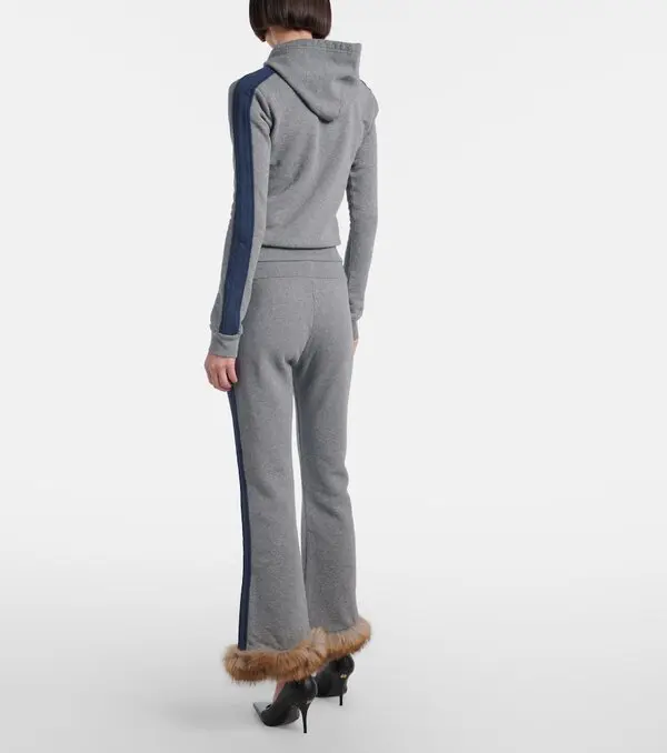Balenciaga Embroidered Cotton Capri Pants - Grey
