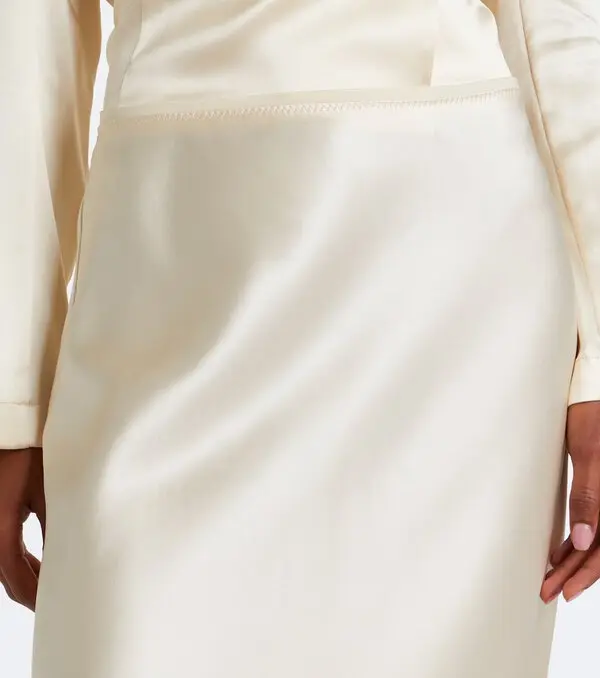 JOSEPH Isaak Silk Satin Maxi Skirt - White
