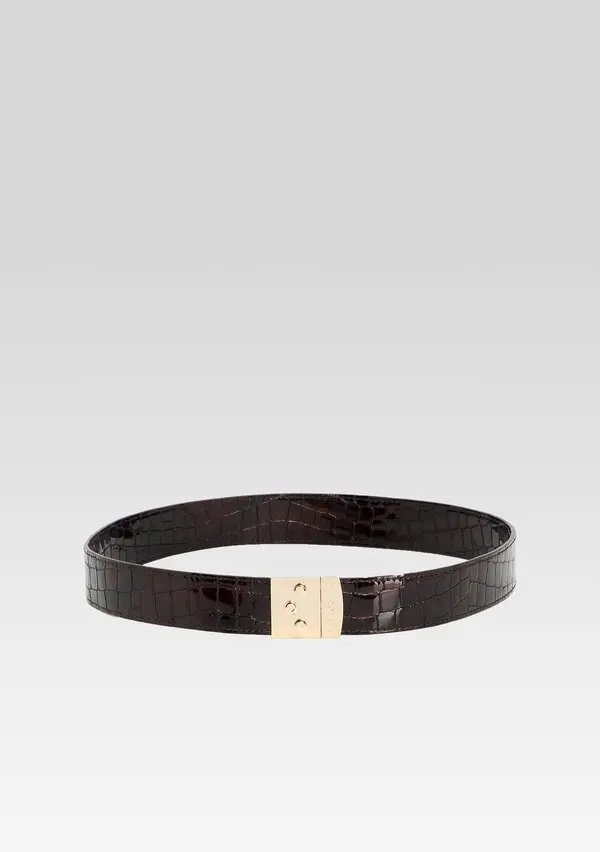 Retrofete Celeste Belt - Burgundy Croco