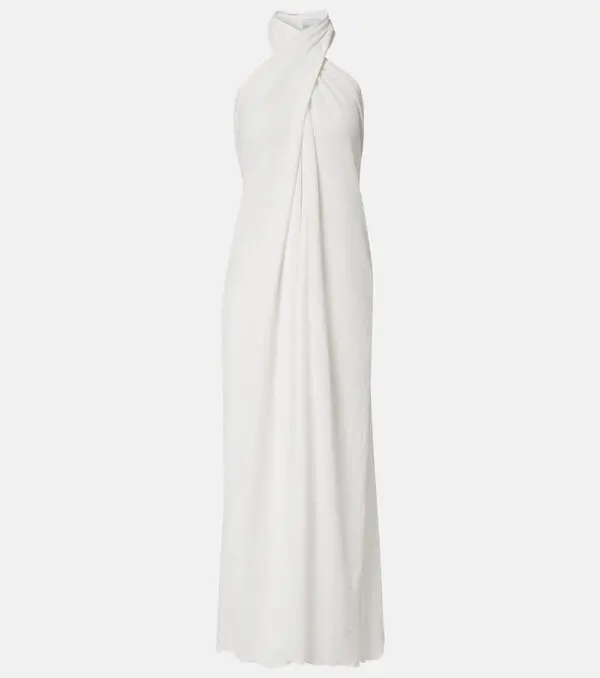Jade Swim Stella Sheer Halterneck Maxi Dress - White