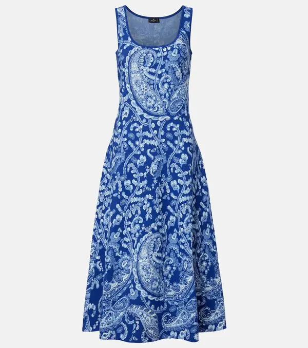 Etro Fringed Minidress - Blue