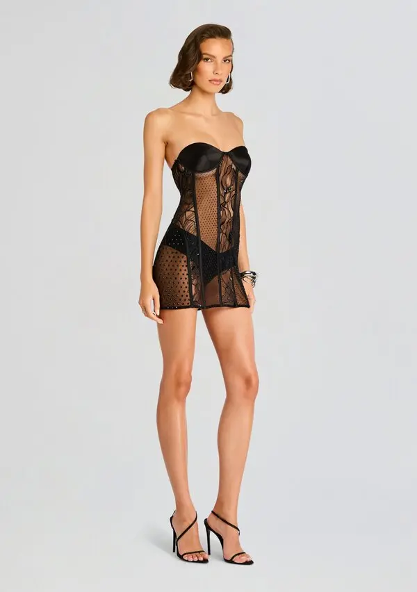 Retrofete Lenore Lace Mini Dress