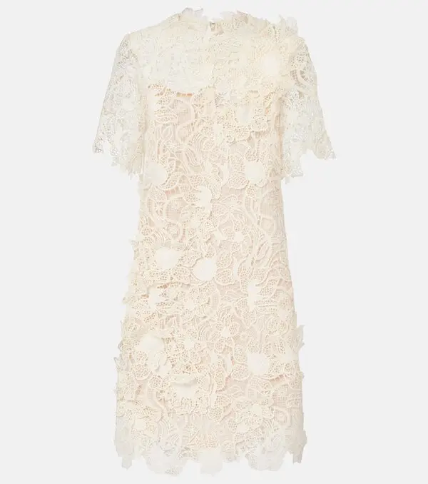 Oscar De La Renta Floral Lace Minidress - Multicoloured
