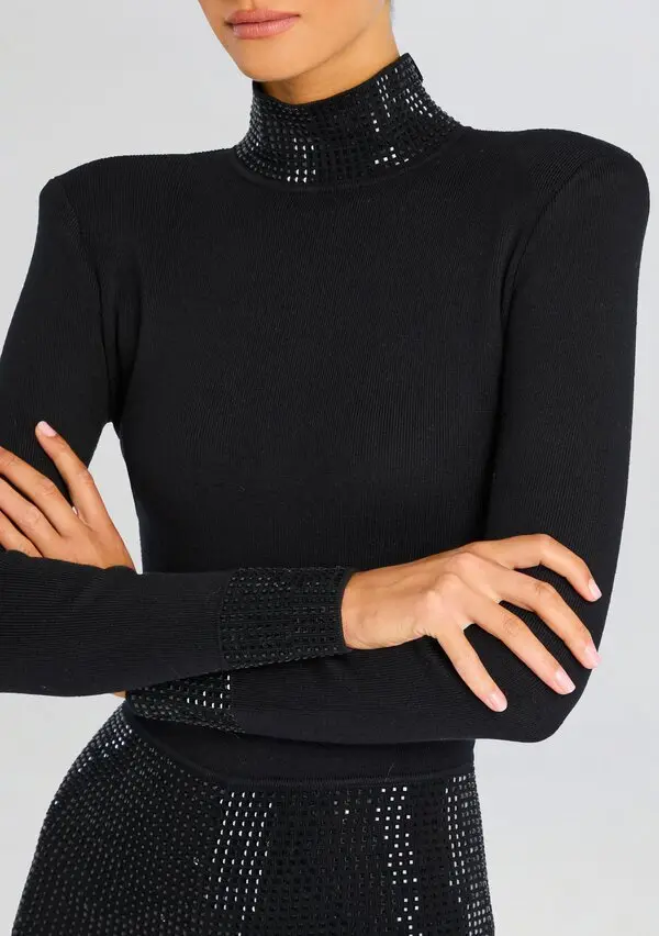 Retrofete Bethanie Embellished Romper - Black